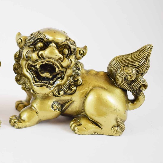 Feng Shui Pair Of Brass Fu Dogs Guardians Of Wealth And Negativity Good ...
