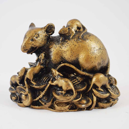 Brass Wealthy Rat Family on Treasure invites positive energies that ...